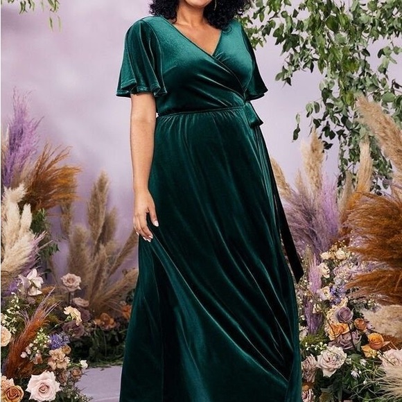 Modcloth | Dresses | Modcloth Green Velvet Maxi Dress M | Poshmark